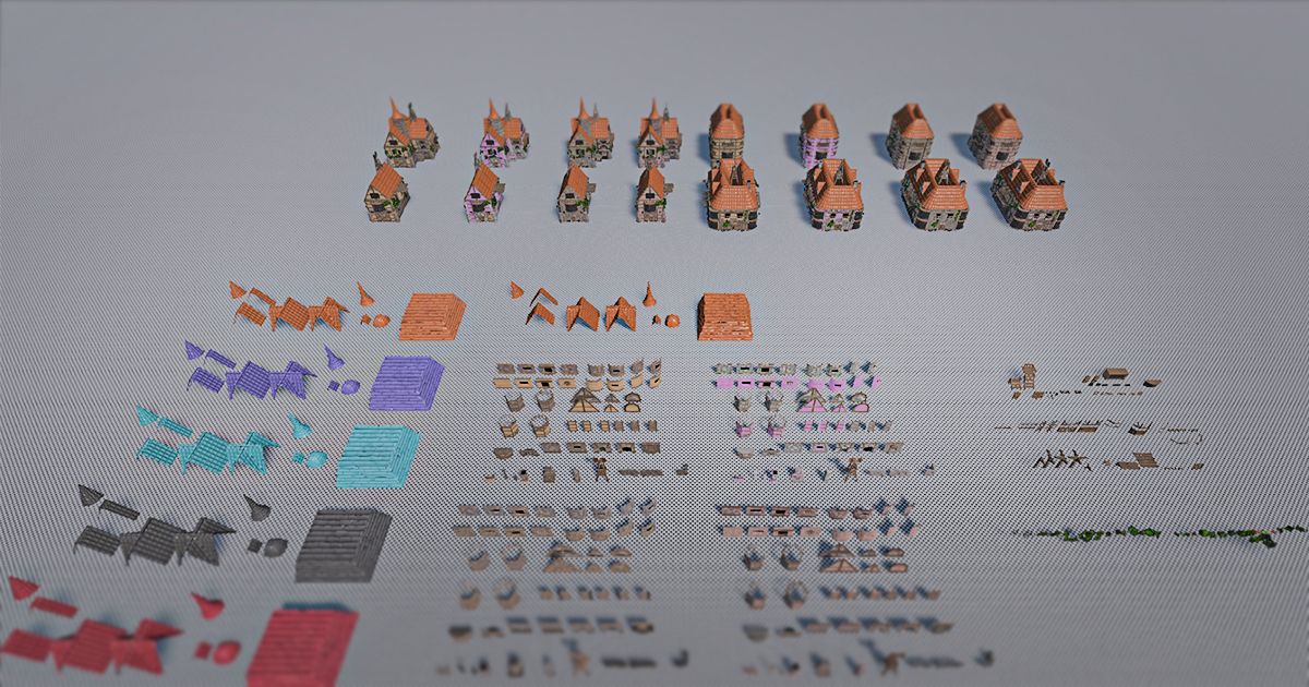 Stylized European House Building Kit | 3D Props | Unity Asset Store