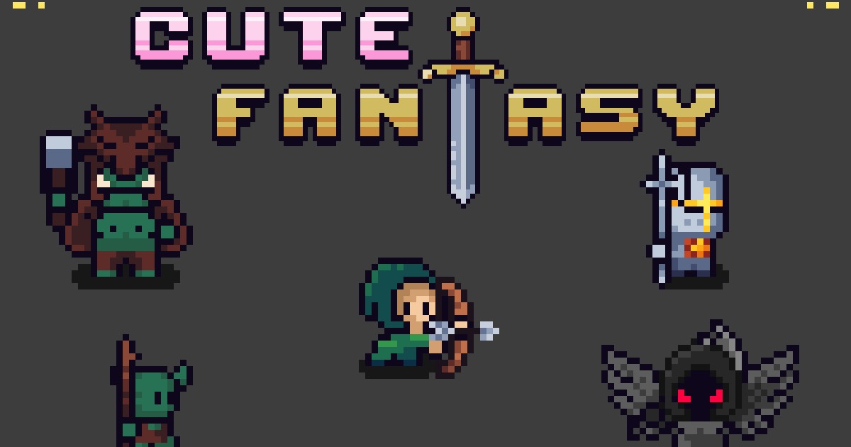 Cute Fantasy Characters - 16x16 top down pixel art asset pack | 2D ...