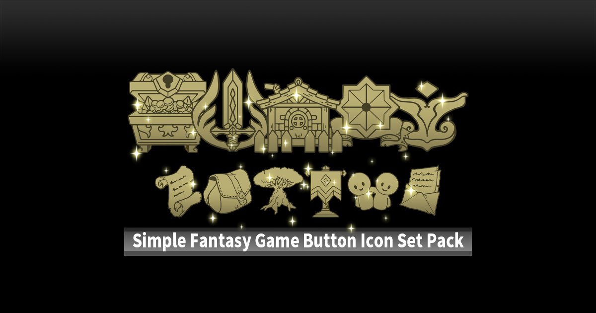 Simple Fantasy Game Button Icon Set Pack | 2D Icons | Unity Asset Store