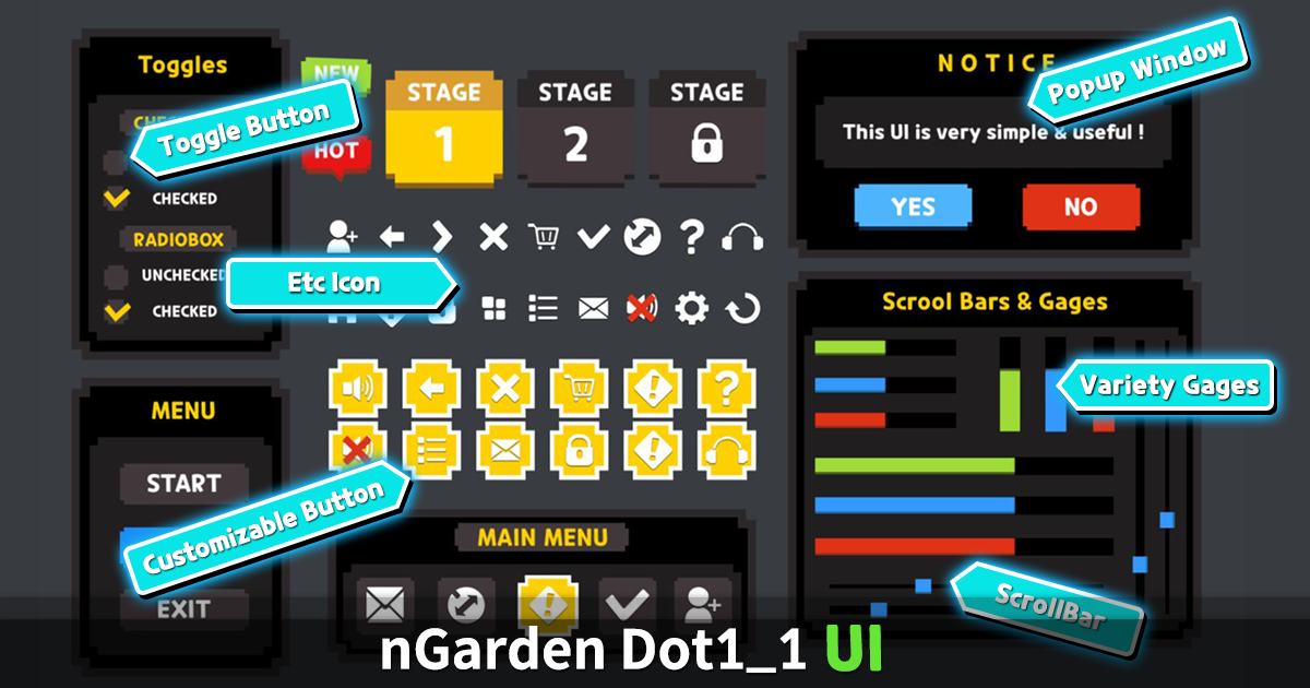 nGarden Dot 1-1 UI | 2D GUI | Unity Asset Store