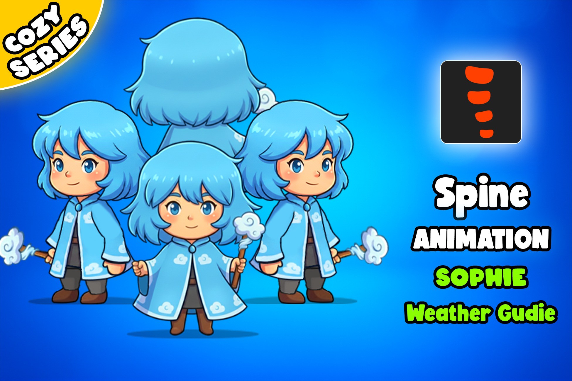 Sophie Weather Guide 2D Animated Spine Character (Cozy Series) | 2D ...