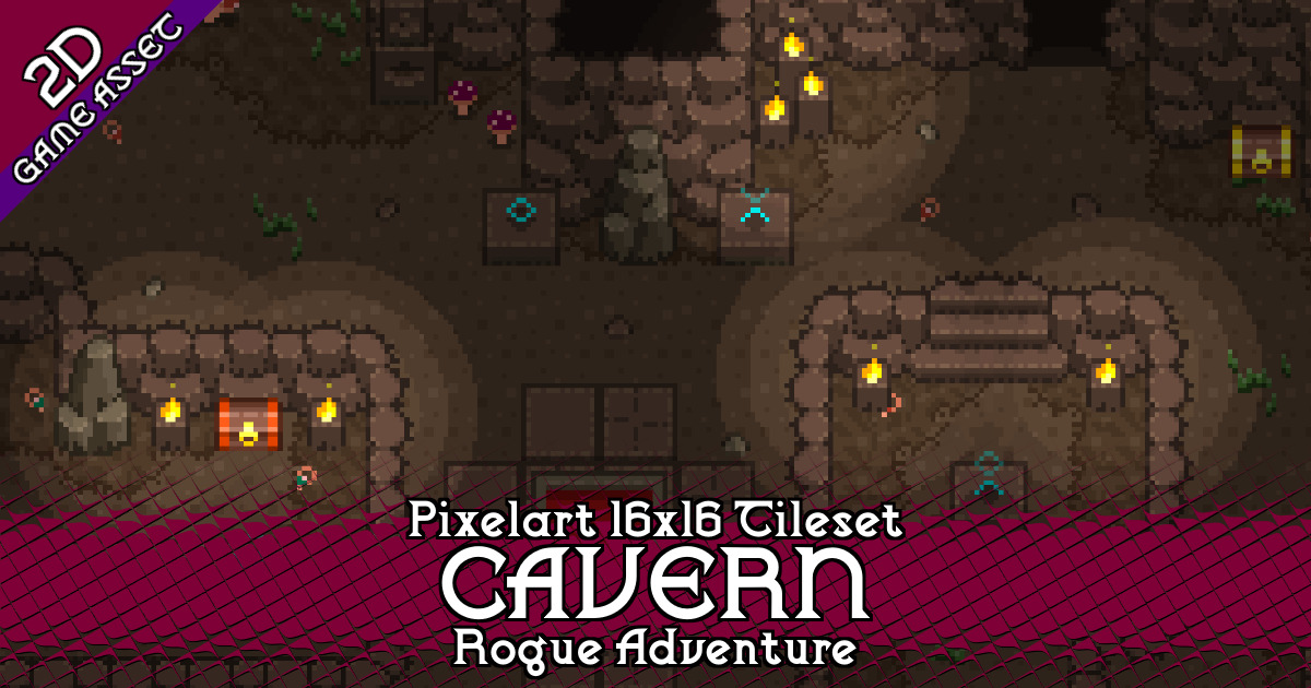 2D TopDown Cavern Tileset - Rogue Adventure | 2D Environments | Unity ...