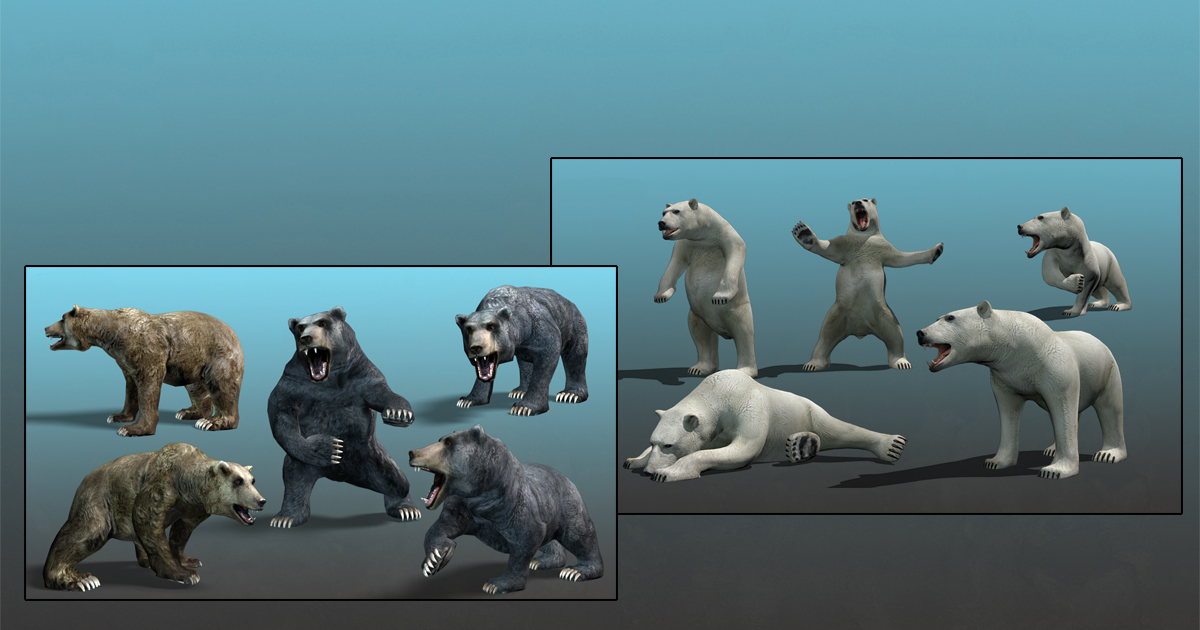 Bear Bundle Full (2 pcs) | 3D | Unity Asset Store