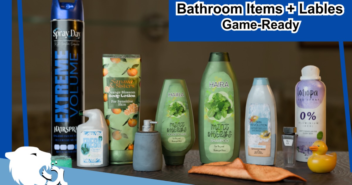 Bathroom Items Set: REALISTIC & LOW-POLY | 3D Interior | Unity Asset Store