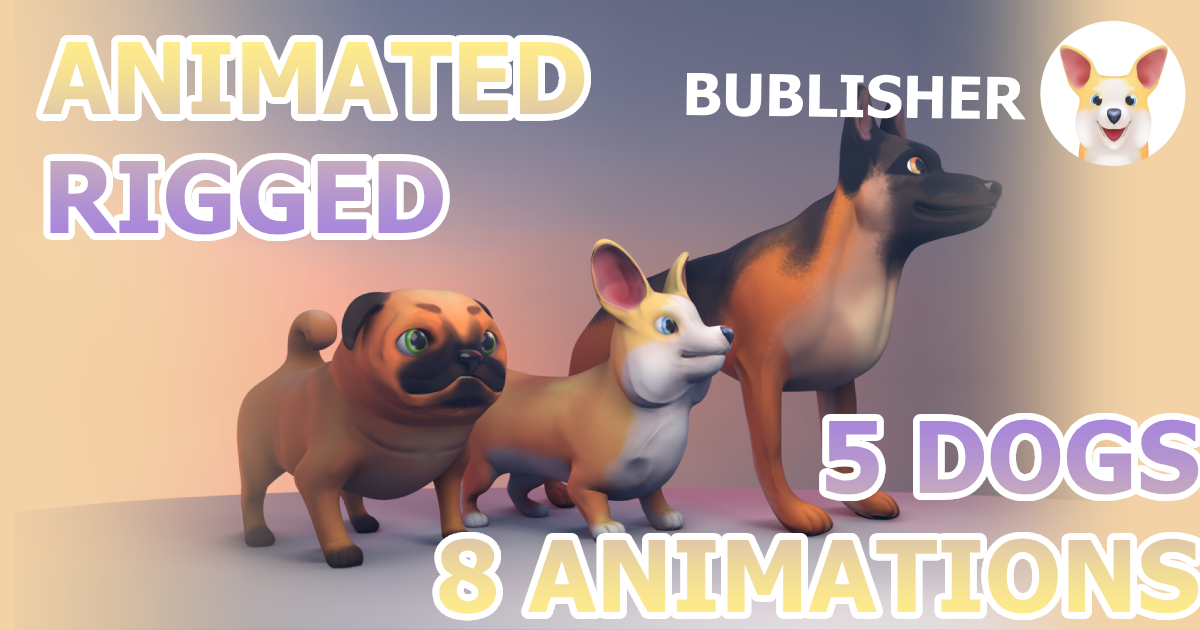 3D Stylized Animated Dogs Kit | Characters | Unity Asset Store