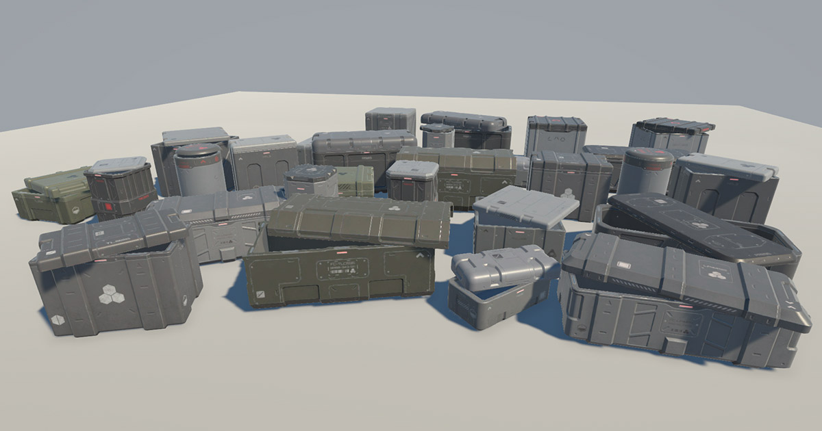 SciFi Crates Pack 1 | 3D Industrial | Unity Asset Store