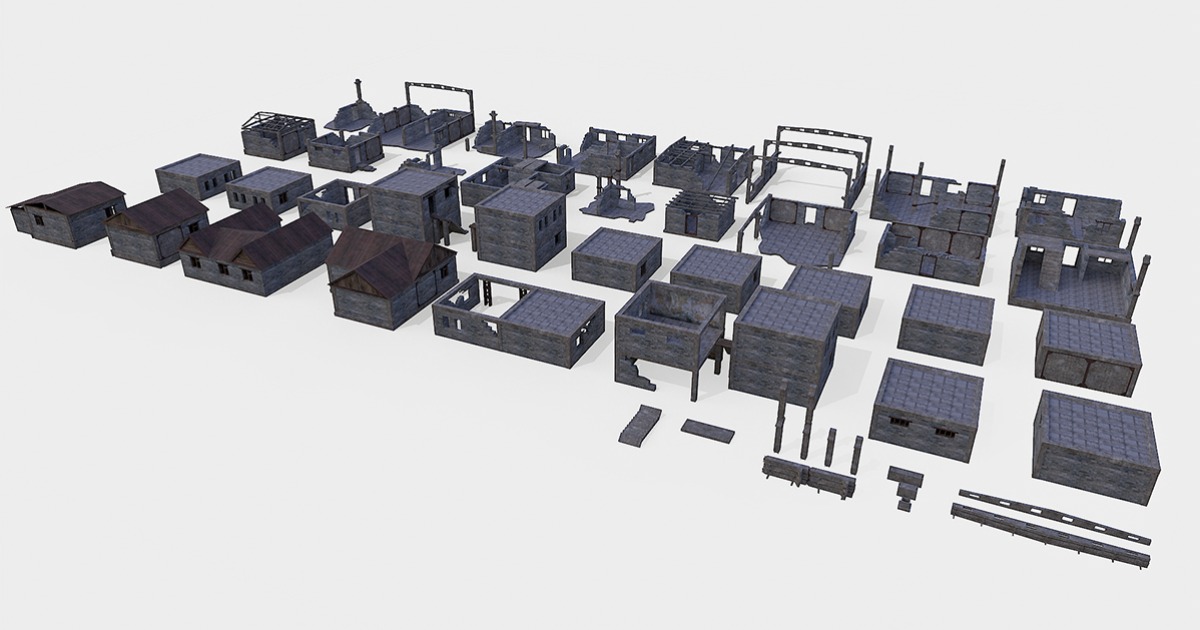 Abandoned Apocalyptic Ruined Buildings | 3D 都市 | Unity Asset Store