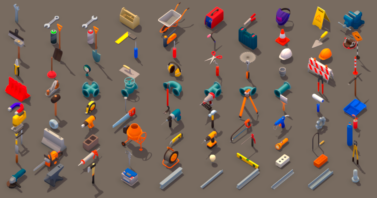 Tools - Low-Poly Big Pack | 3D Tools | Unity Asset Store
