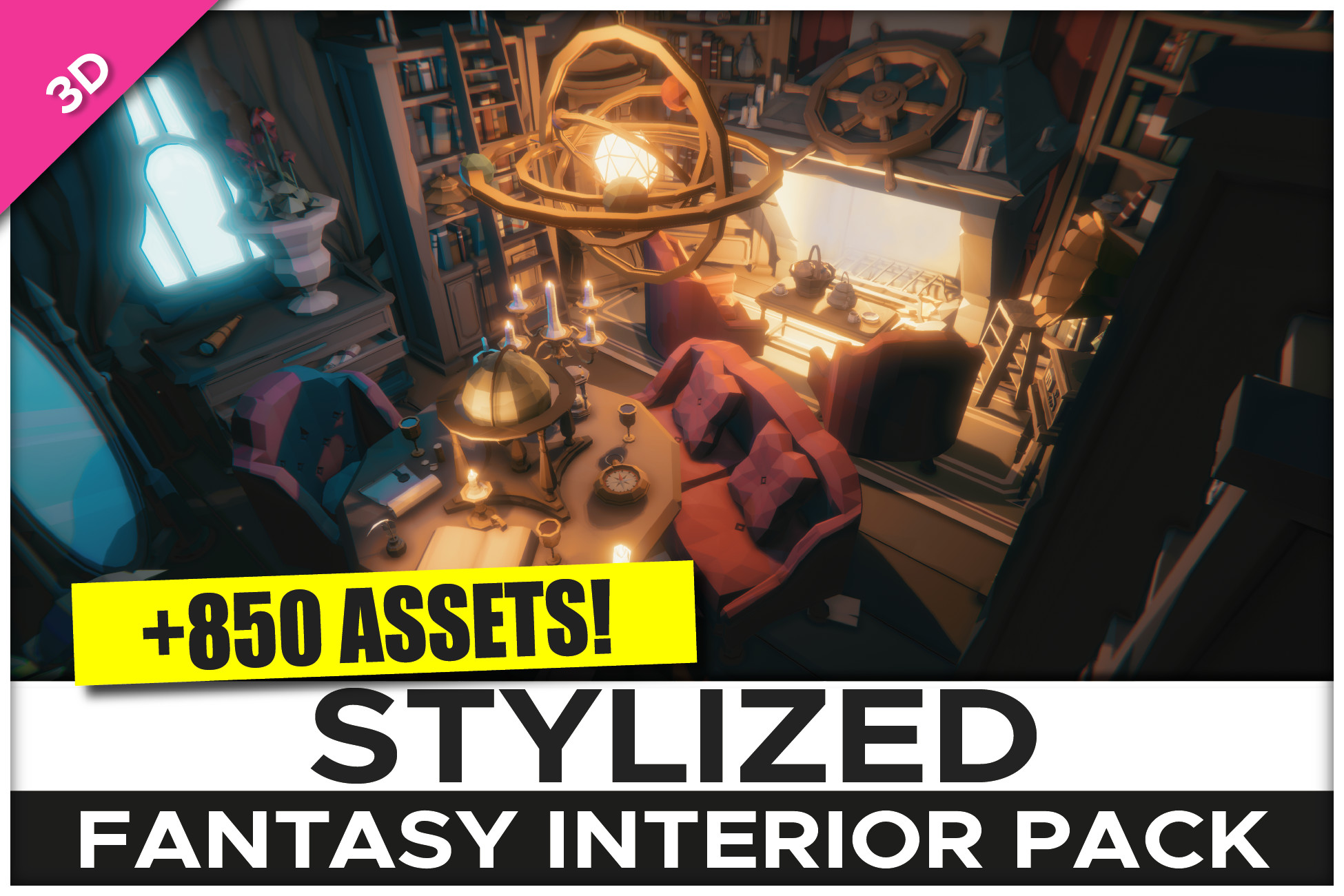 STYLIZED Fantasy Interior Pack - Low Poly 3D Art | 3D Interior | Unity Asset Store