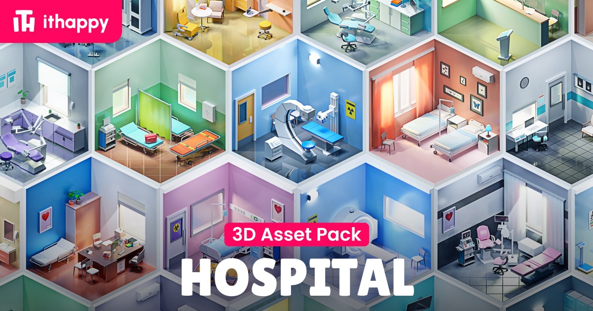 Hospital - Low Poly 3D Models Pack | 3D Interior | Unity Asset Store