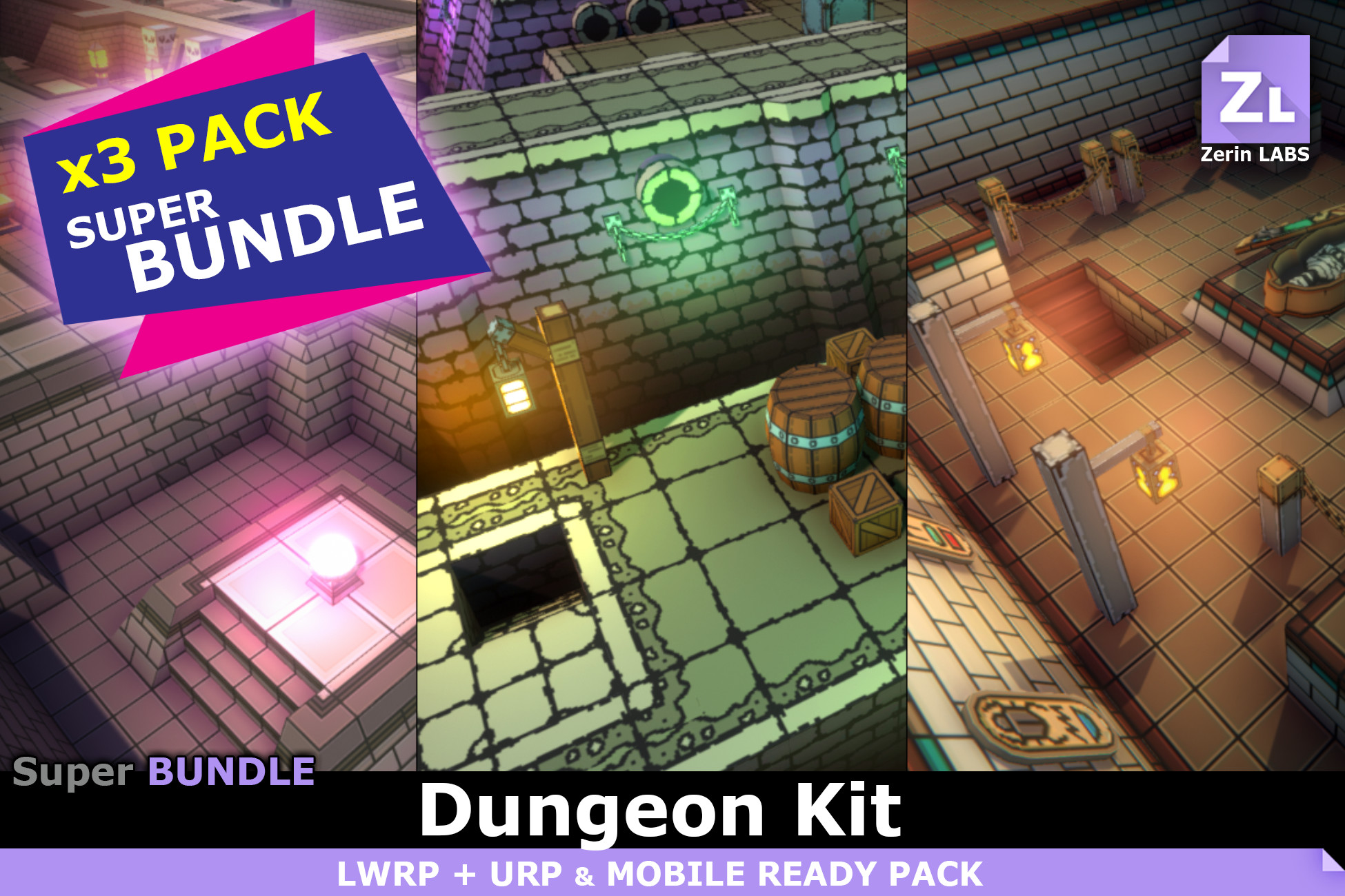 Retro Dungeons : Modular Dungeons SUPER BUNDLE | 3D ダンジョン | Unity Asset ...