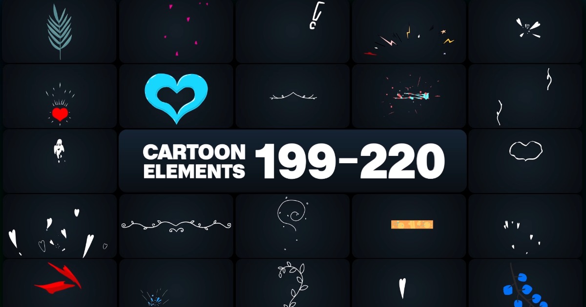 Cartoon Elements 199-220 | 2D Textures & Materials | Unity Asset Store