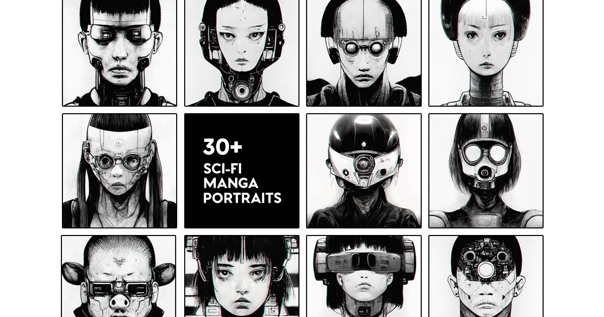30+ Sci-fi Manga Portraits | 2D Characters | Unity Asset Store