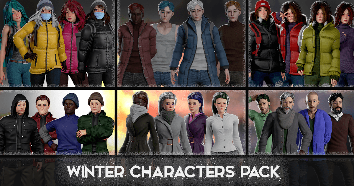 Urban Winter Characters Pack – Modular Characters Collection ...