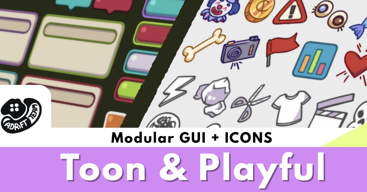 Toon & Playful GUI + Icons | 2D GUI | Unity Asset Store