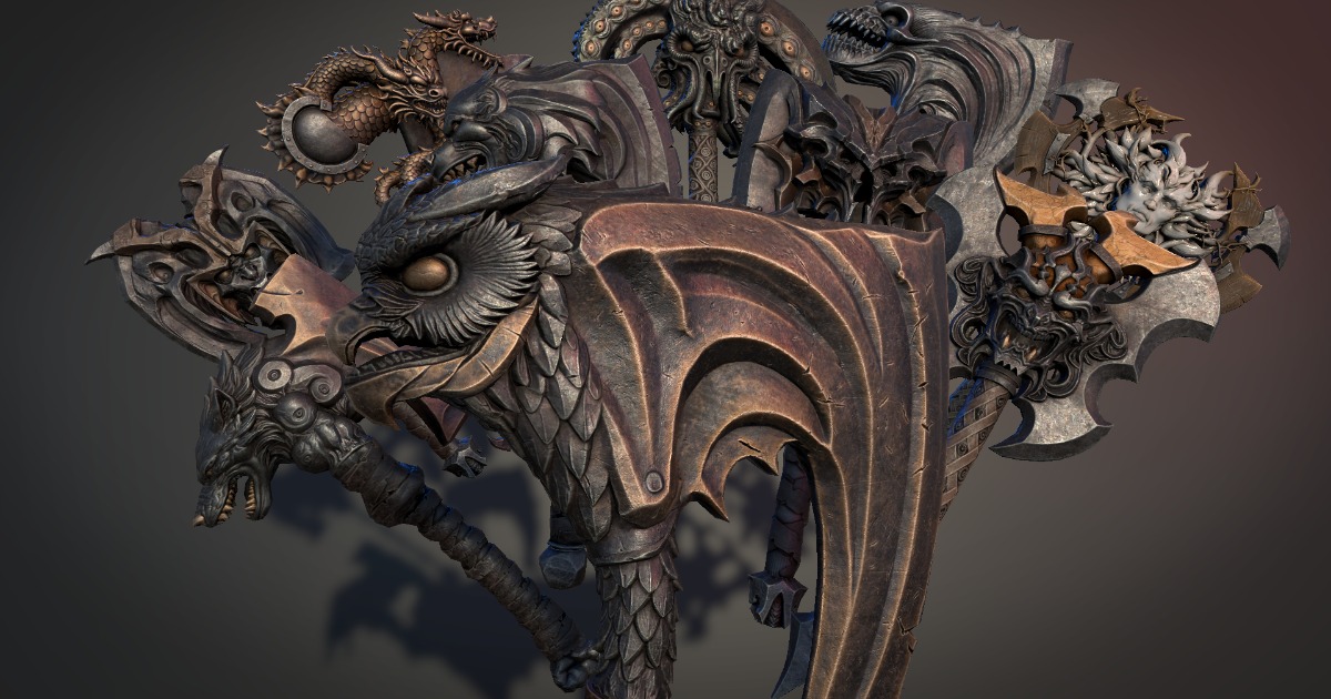 Dark Fantasy Axes – 10 One-Handed Legendary Weapons | 3D Weapons ...