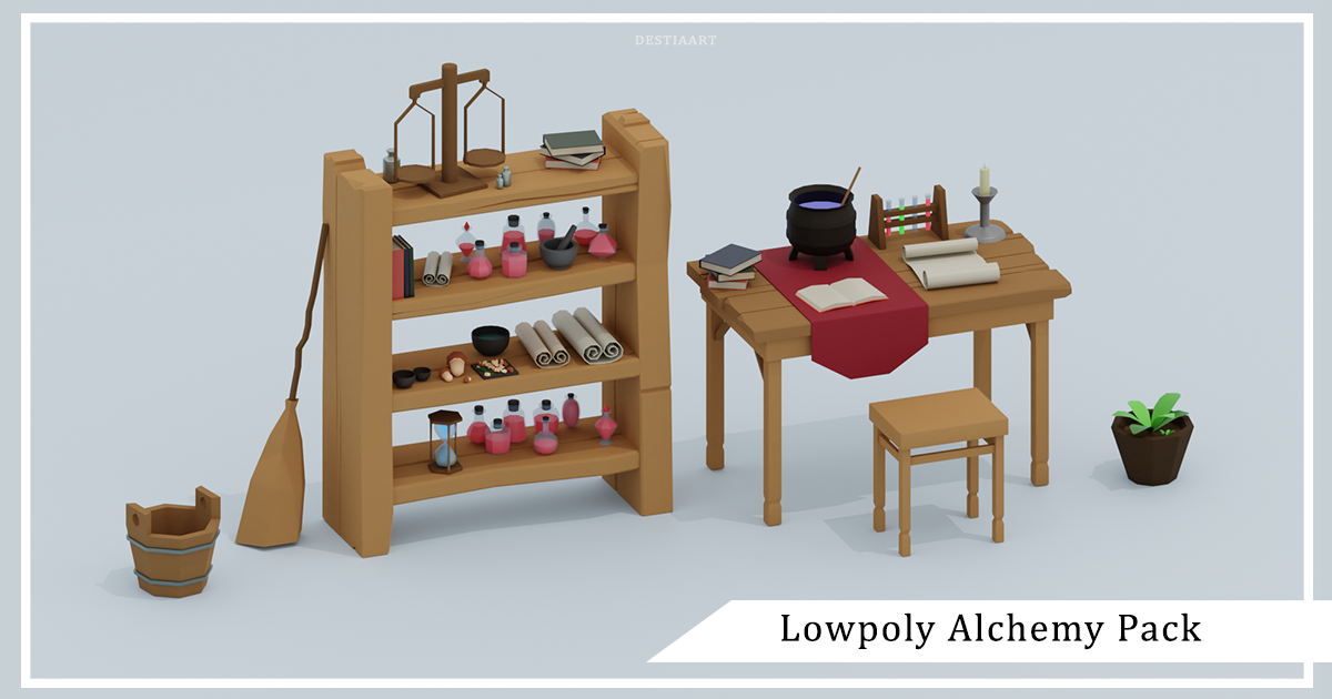Lowpoly Alchemy Pack | 3D インテリア | Unity Asset Store