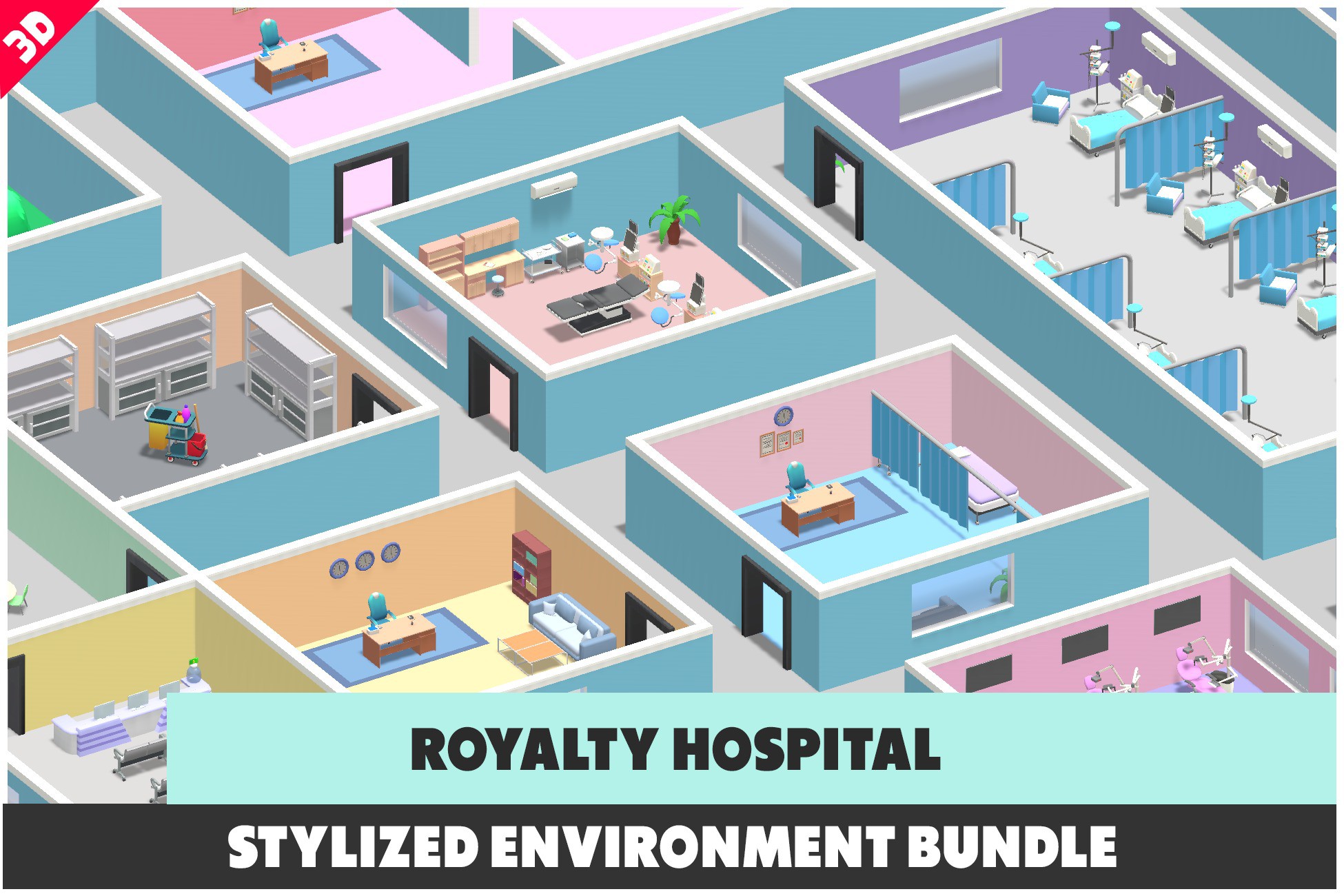 Royalty Hospital Stylized Environment Bundle | 3D 環境 | Unity Asset Store