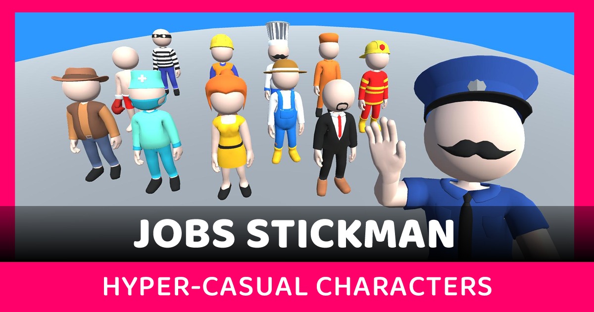 Hyper-Casual Stickman Jobs Package | 3D Characters | Unity Asset Store