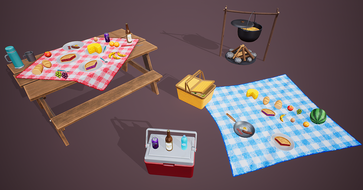 Stylized Camping Foods | 3D Food | Unity Asset Store