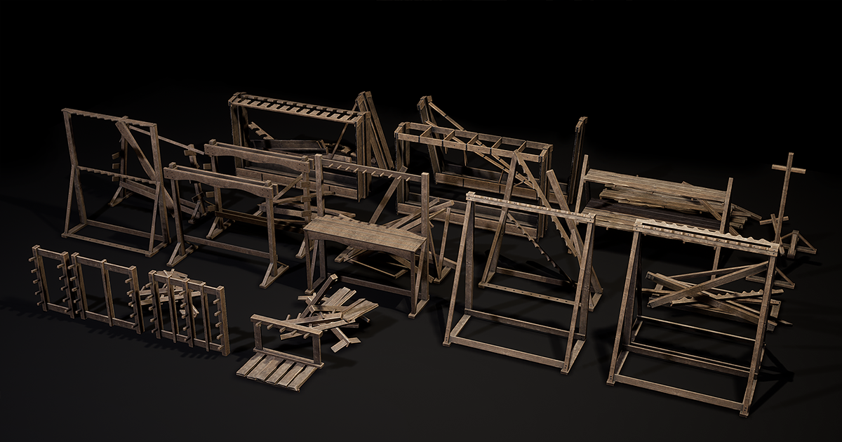 Medieval Weapon Stands and Racks | 3D Furniture | Unity Asset Store