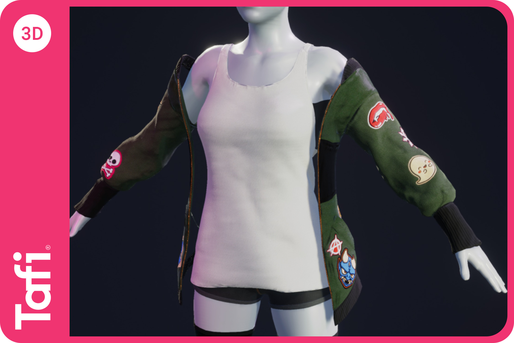 Rebel Yell Outfit Female from Tafi | 3D Clothing | Unity Asset Store