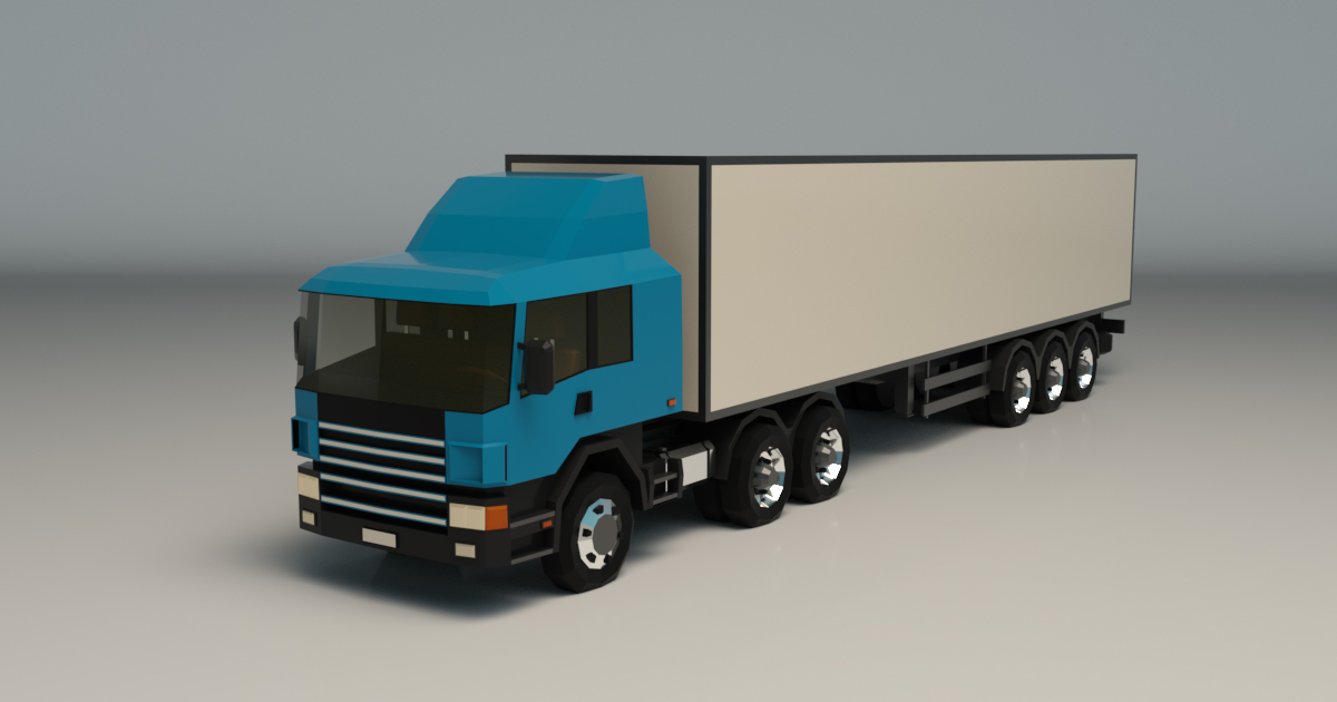 Low Poly Cargo Truck 02 | 3D Land | Unity Asset Store