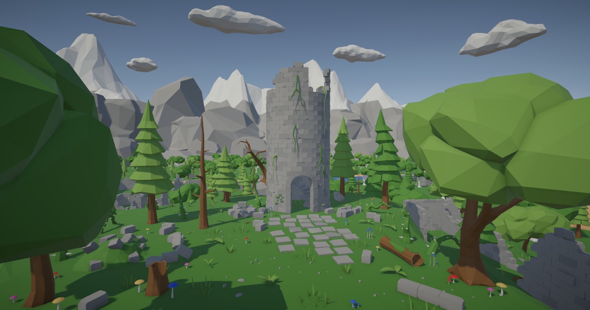 Lowpoly Medieval Fantasy Ruins | 3D Fantasy | Unity Asset Store