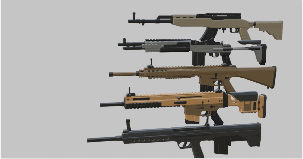 Low Poly DMR Weapon Pack 1 | 3D Guns | Unity Asset Store