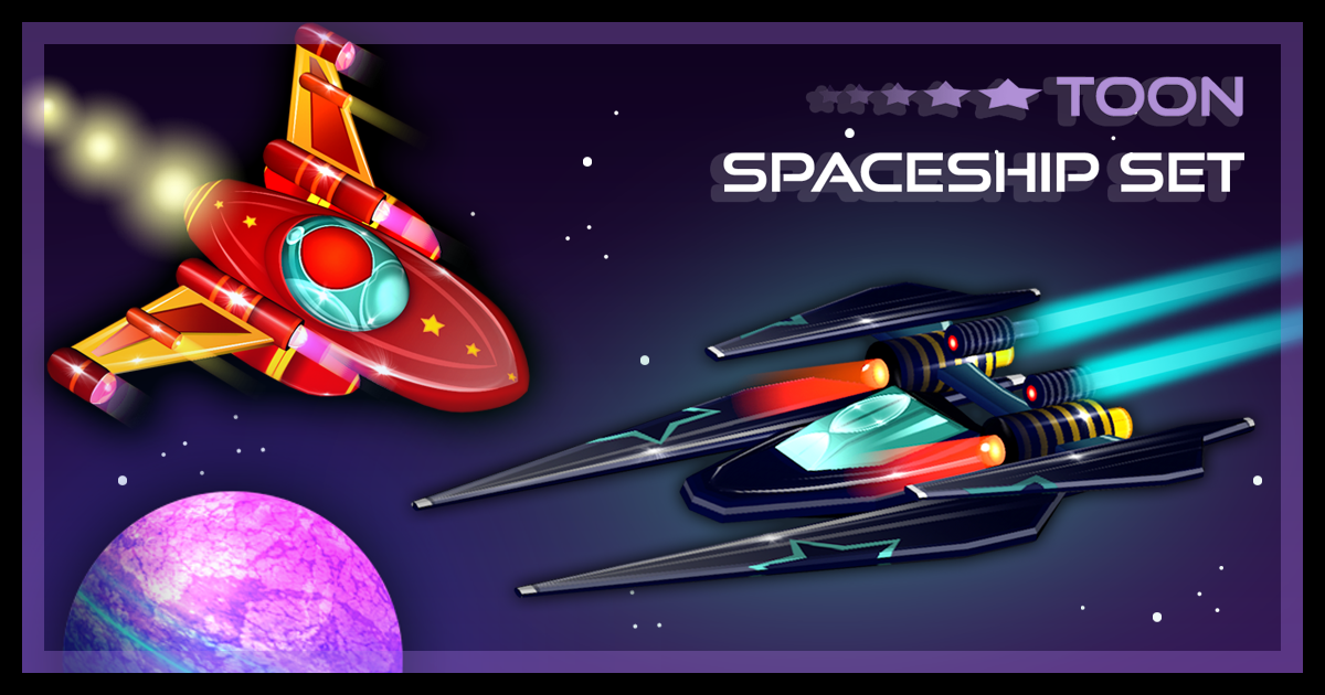 Toon Spaceship Set | 3D Space | Unity Asset Store