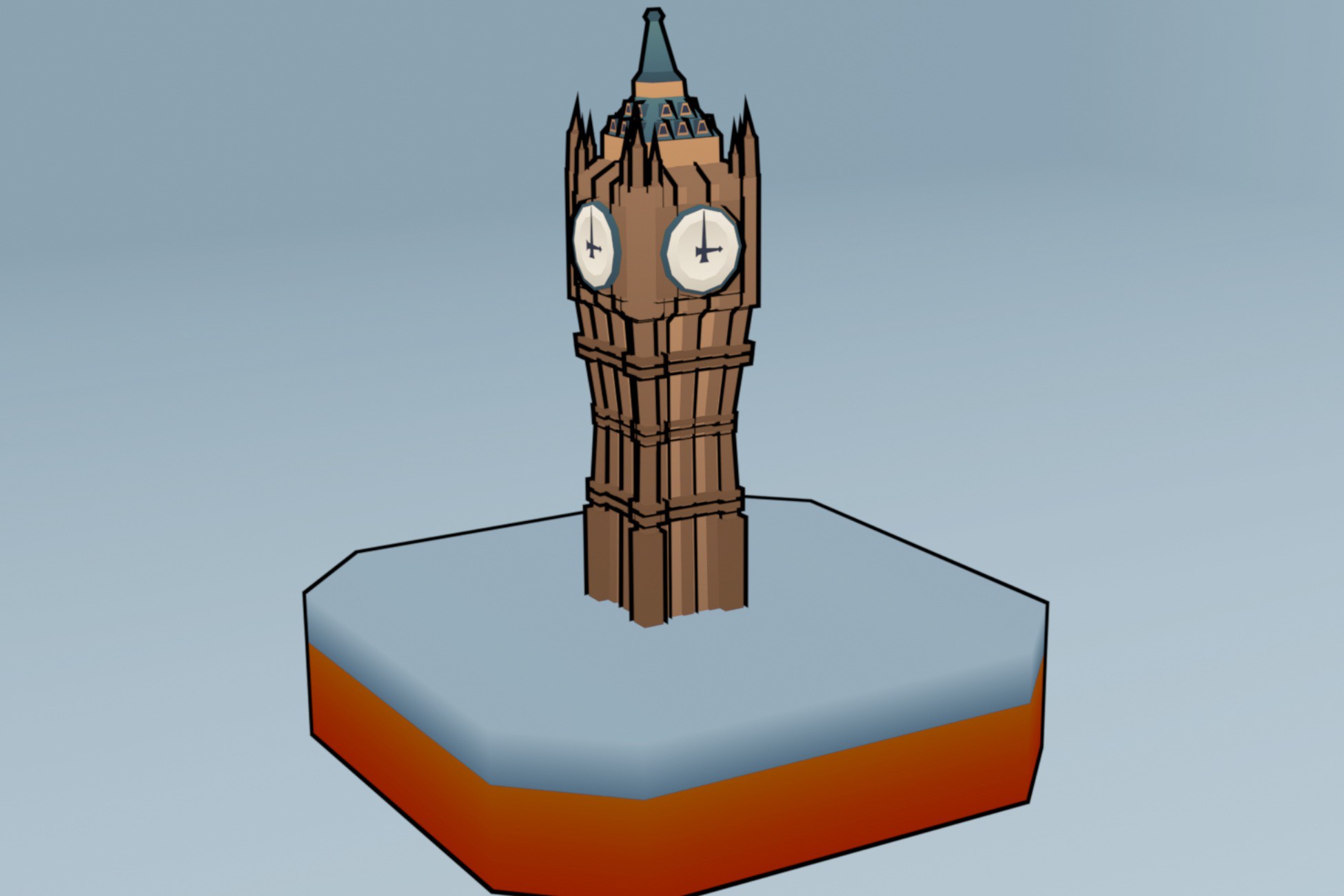 Cartoon World Landmarks Low Poly: Big Ben | 3D Urban | Unity Asset Store