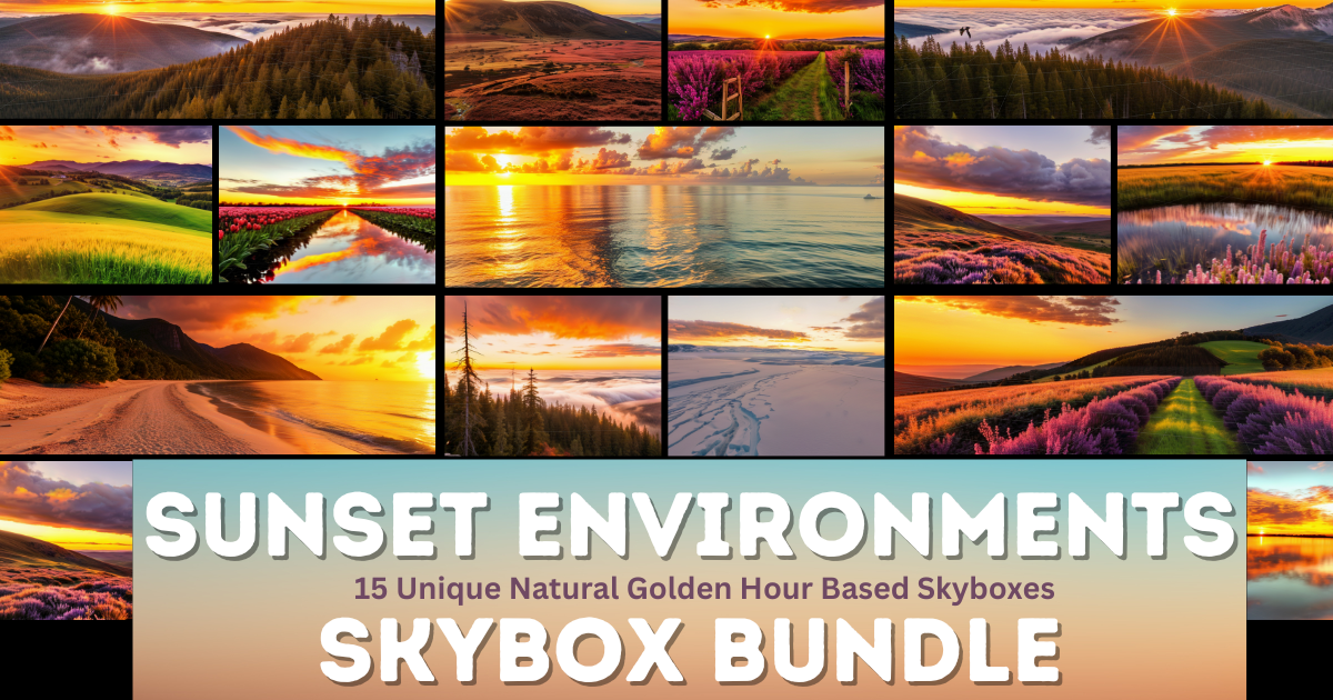 Various Sunset Environments Bundle - 15 Different Natural Golden Hour ...