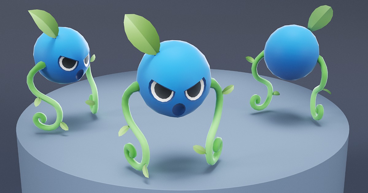 Cartoon Characters - Small Blueberry Warrior | 3D Creatures | Unity ...
