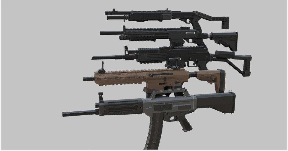 Low Poly ShotGun Weapon Pack 2 | 3D Guns | Unity Asset Store