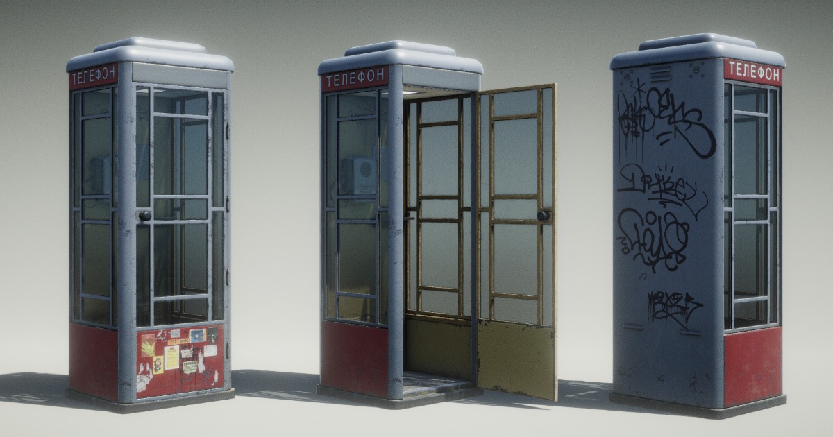 3D Low-Poly Phone Booth | 3D Exterior | Unity Asset Store