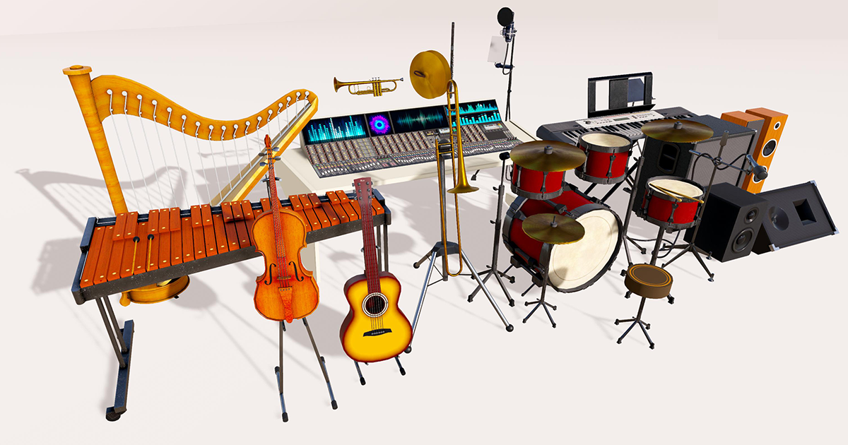 Musical Instruments Pack HQ | 3D Props | Unity Asset Store