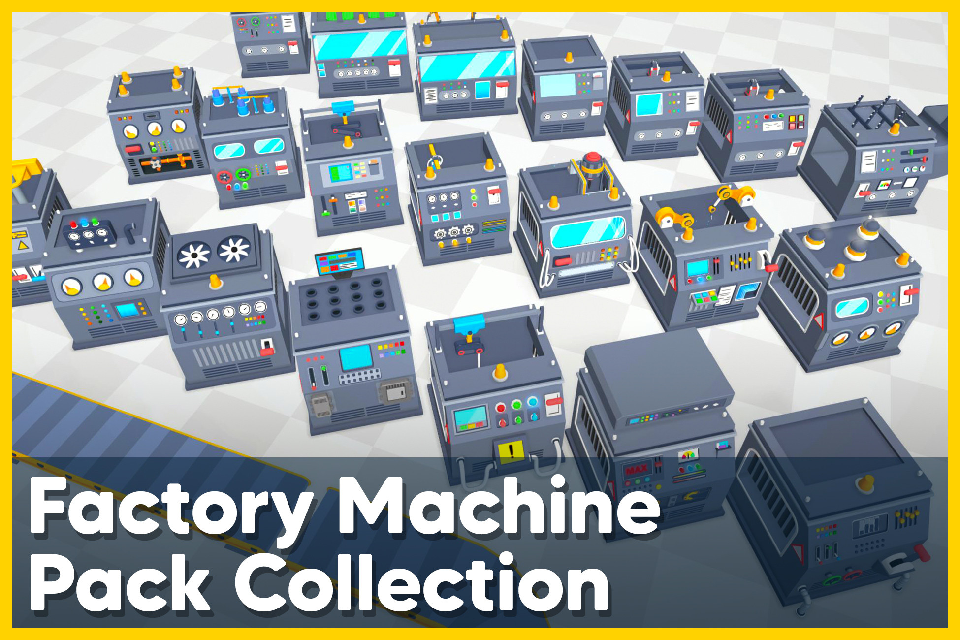 Low Poly Factory Machine Pack Collection | 3D Industrial | Unity Asset ...