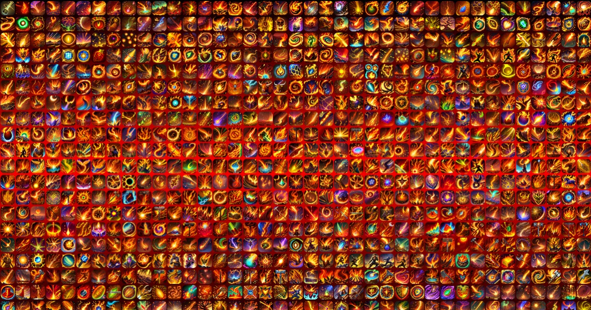 800 Fire Mage skill icons | 2D Icons | Unity Asset Store