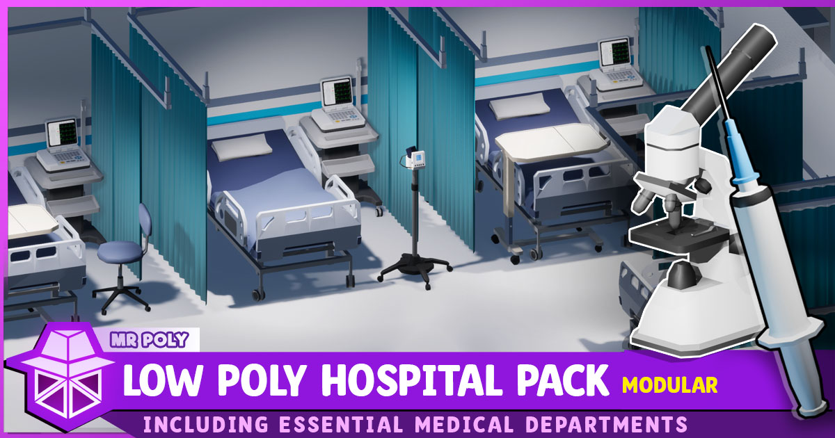 Low Poly Modular Hospital Pack | 3D Urban | Unity Asset Store