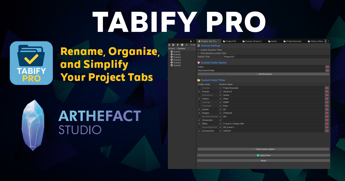Tabify PRO Renamer | Utilities Tools | Unity Asset Store
