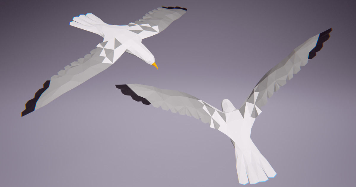 Low Poly Bird: Seagull | Characters | Unity Asset Store
