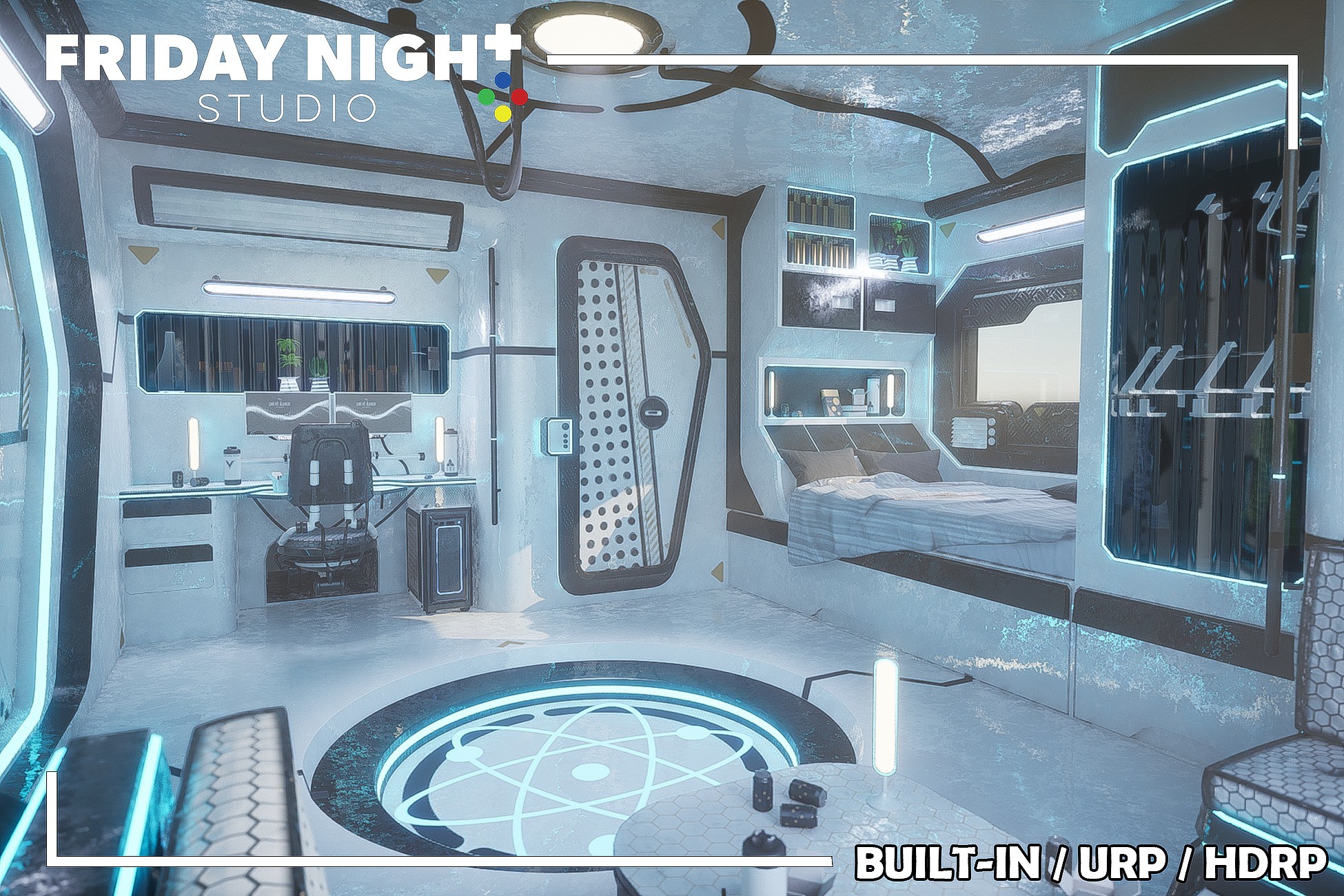Futuristic Living Quarters – Sci-Fi Interior Habitat | 3D Sci-Fi ...