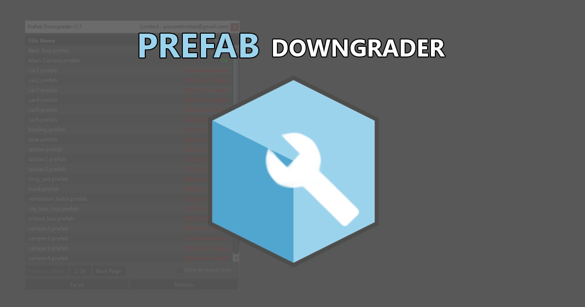 Prefab Downgrader (from 2018.3 or above) | Utilities Tools | Unity Asset Store