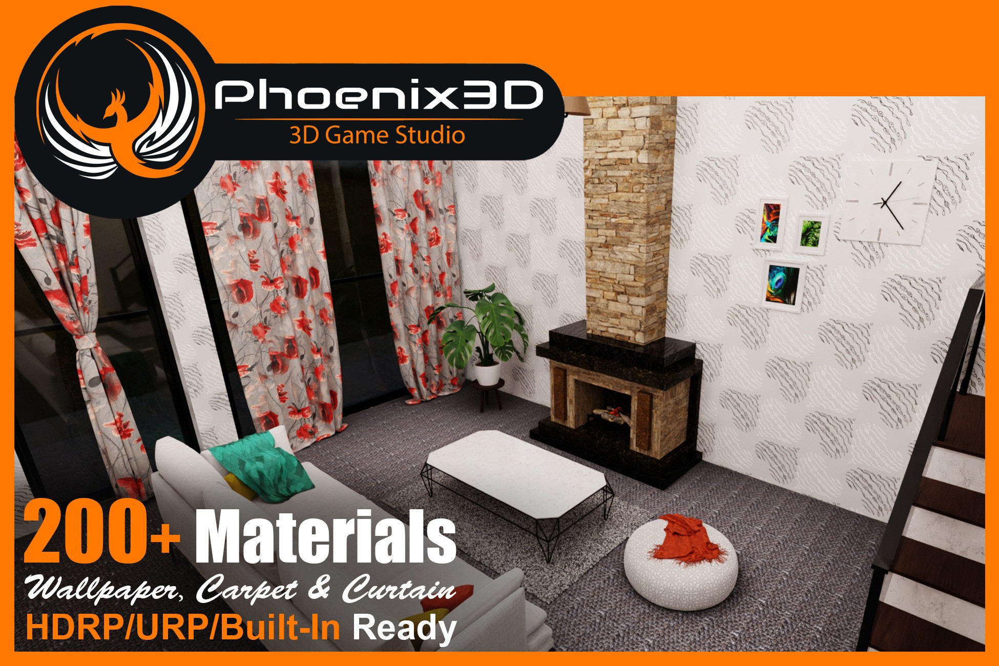 P3D: Indoor Design 2 (Wallpaper & Carpet & Curtain) | 2D Tiles | Unity ...