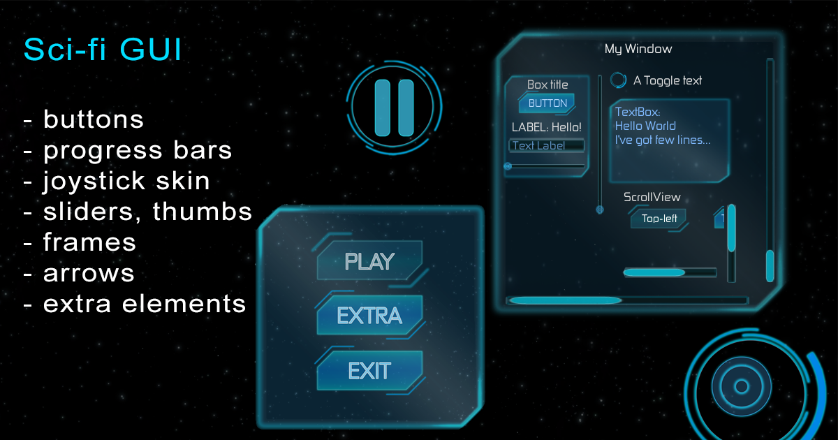 Sci-fi GUI skin | 2D GUI | Unity Asset Store