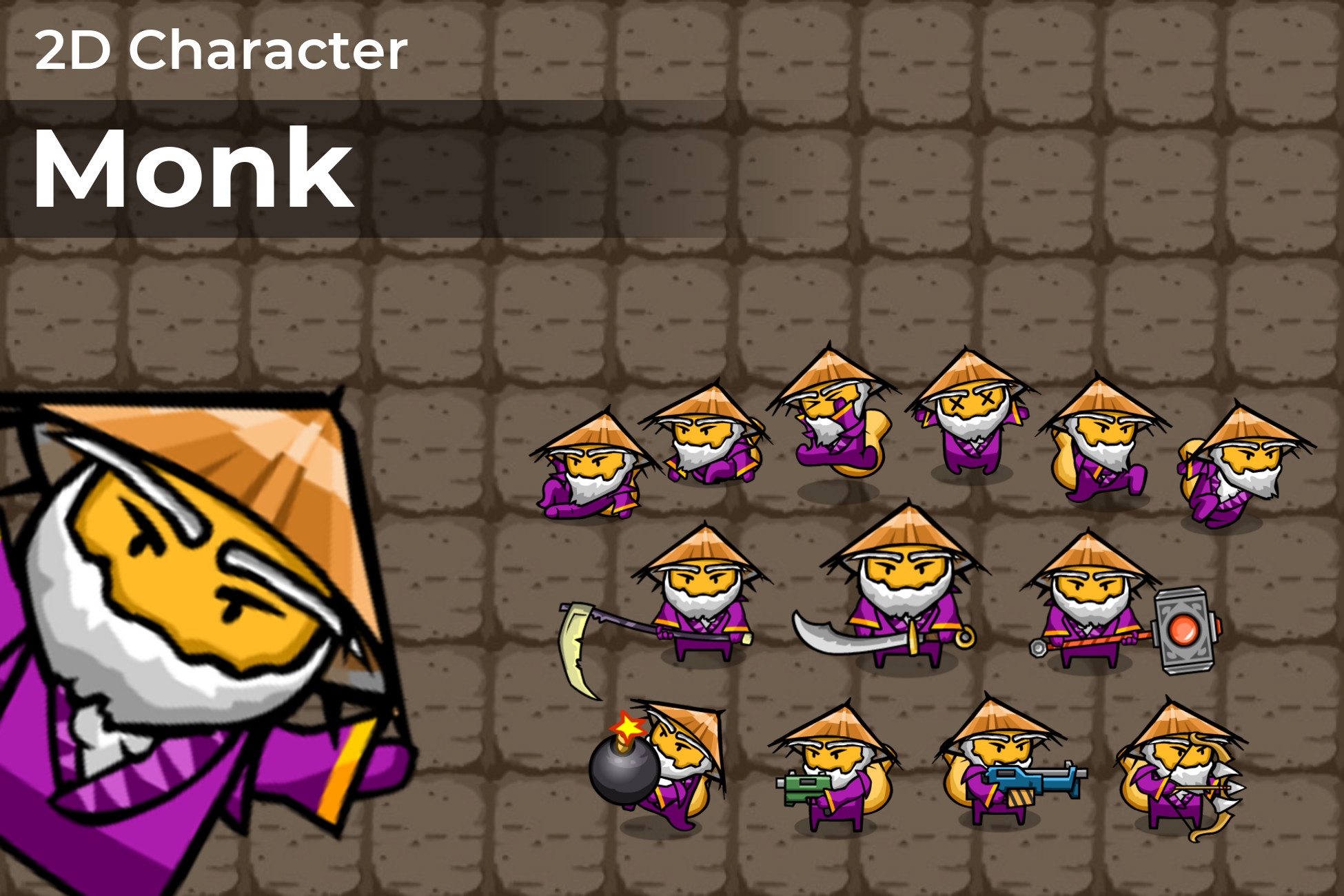 2D Character - Monk | 2D 角色 | Unity Asset Store