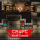 2D TopDown Crypt Tileset - Rogue Adventure