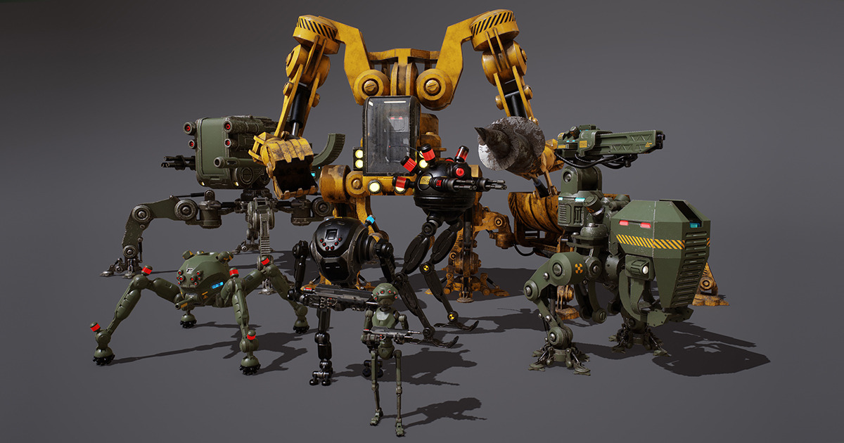 SCI FI ROBOTS PACK VOL 2 | 3D Robots | Unity Asset Store