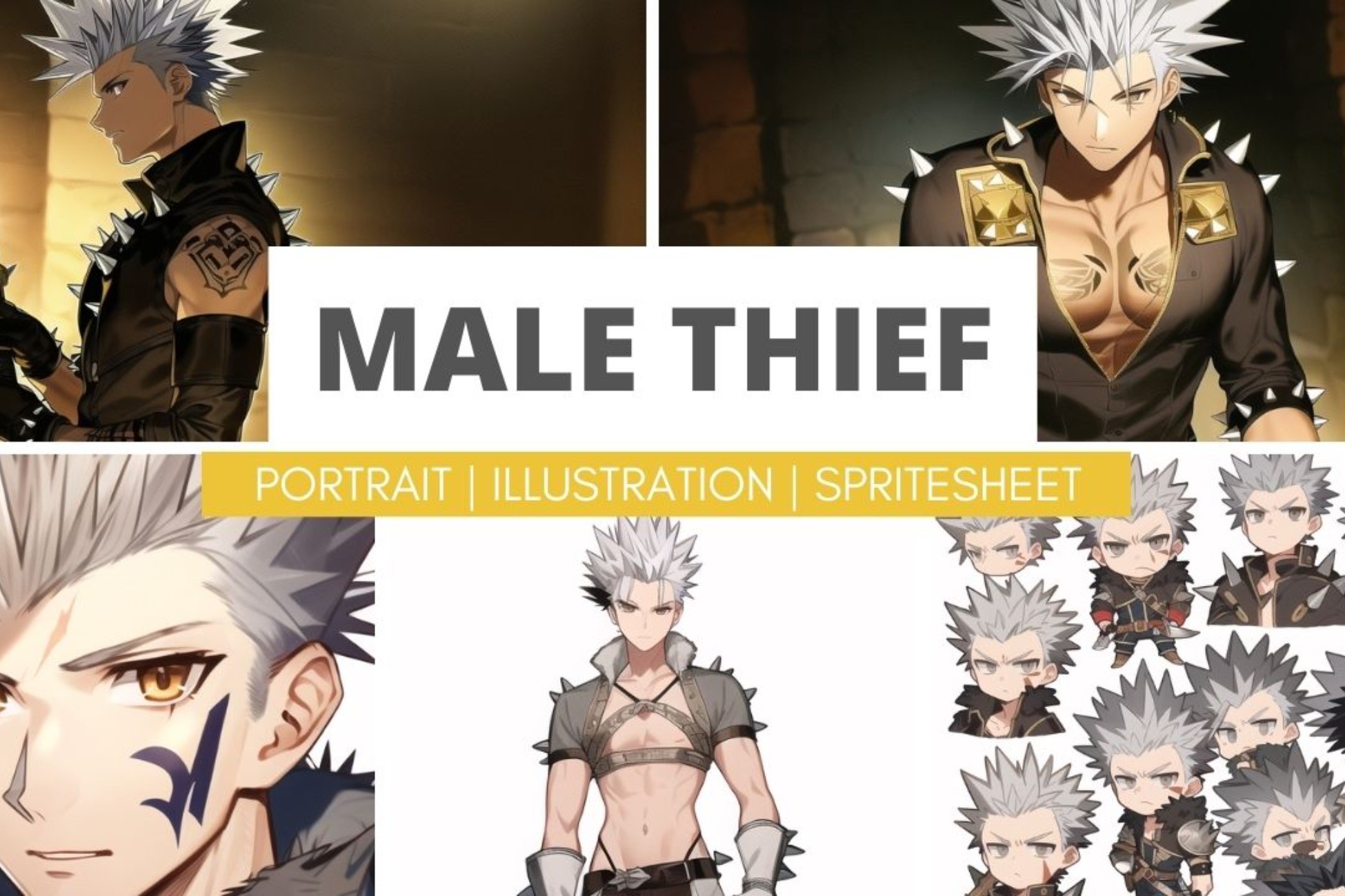 Male Thief (Night Piercer) - Fantasy Job Class Character Set | 2D ...