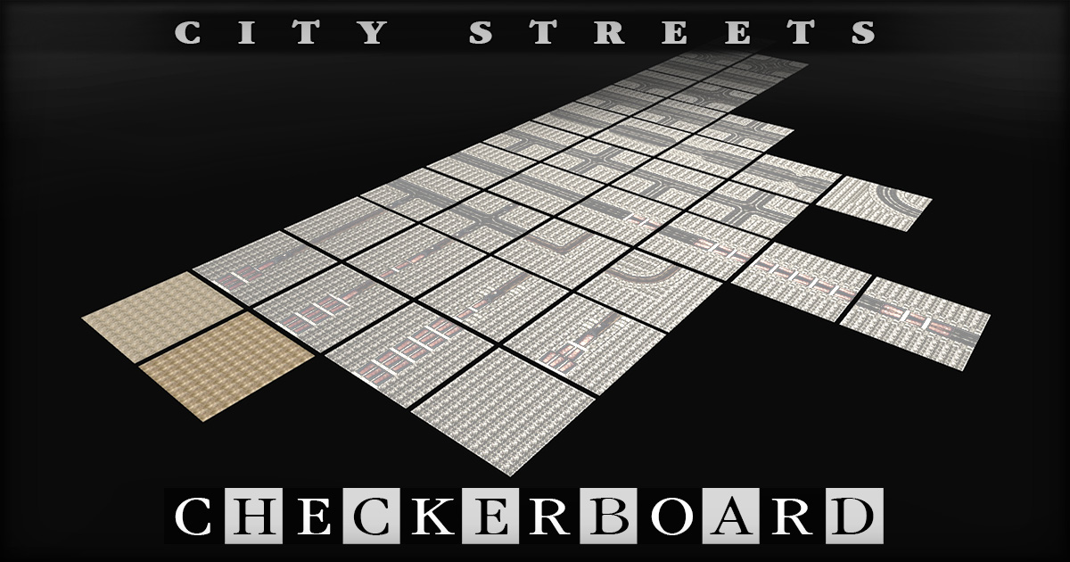 City Streets Checkerboard | 3D Urban | Unity Asset Store